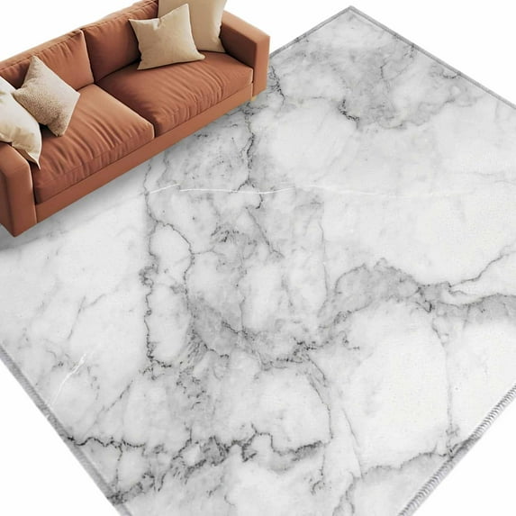 8x10 Area Rugs for Living Room, Gray Marble Non Slip Area Rugs for ...