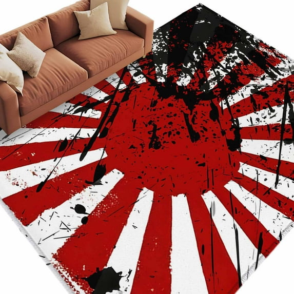 8x10 Area Rugs for Living Room, Japanese Chariot Flag Non Slip Area ...