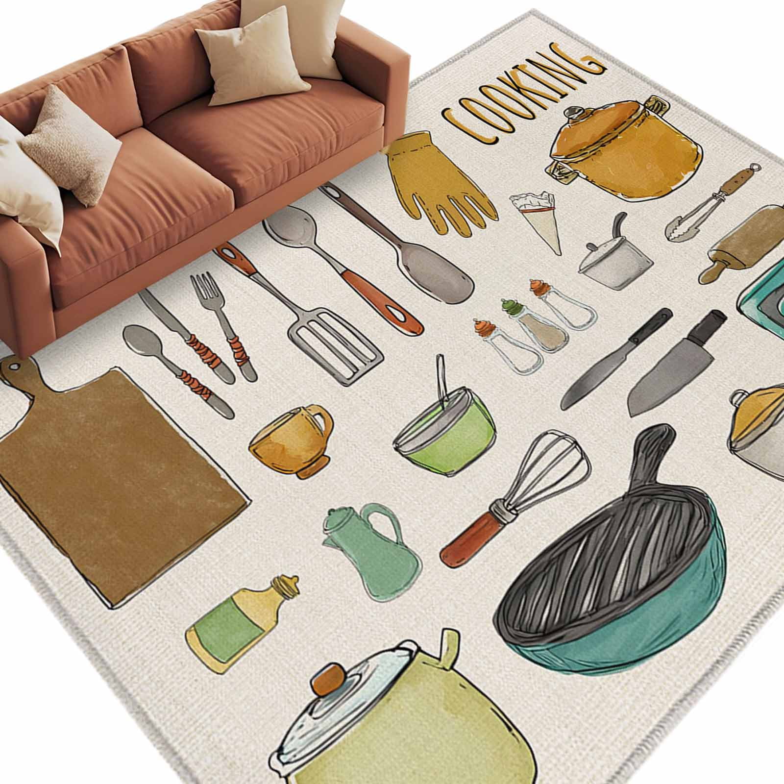 8x10 Area Rugs for Living Room, Kitchenware Non Slip Area Rugs for ...