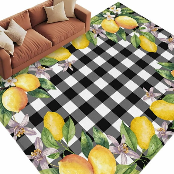 8x10 Area Rugs for Living Room, Lemon Non Slip Area Rugs for Kitchen ...