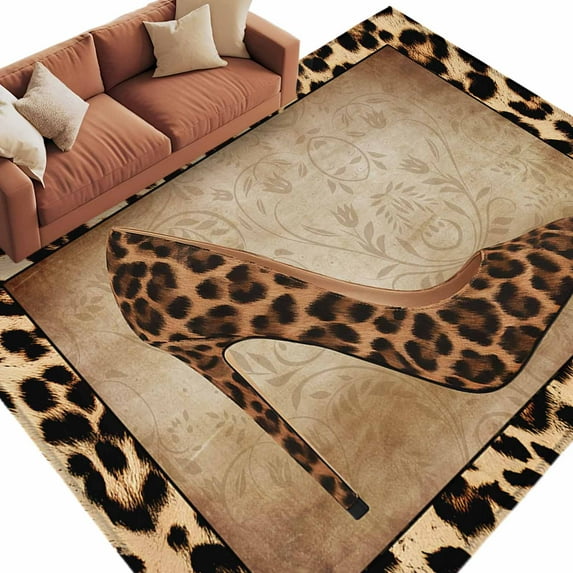 8x10 Area Rugs for Living Room, Leopard Print Non Slip Area Rugs for ...