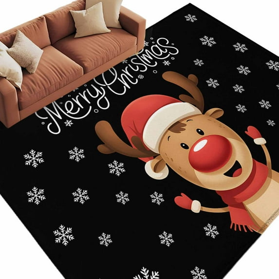 8x10 Area Rugs for Living Room, Merry Christmas Non Slip Area Rugs for ...