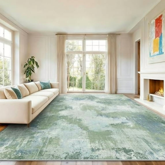 8x10 Area Rugs for Living Room, Modern Abstract Washable Rug with Non ...
