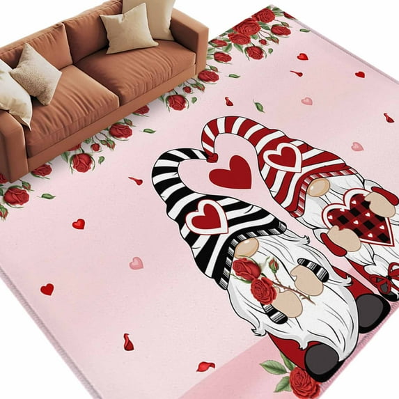 8x10 Area Rugs for Living Room, Pink Valentine's Day Non Slip Area Rugs ...