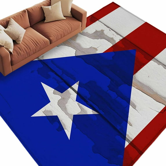 8x10 Area Rugs for Living Room, Puerto Rican Flag Non Slip Area Rugs ...