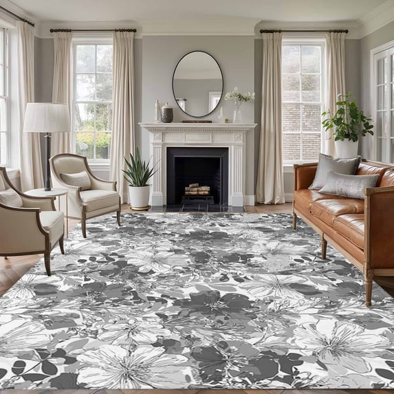 8x10 Area Rugs for Living Room, Spring Floral Non Slip Area Rugs for ...