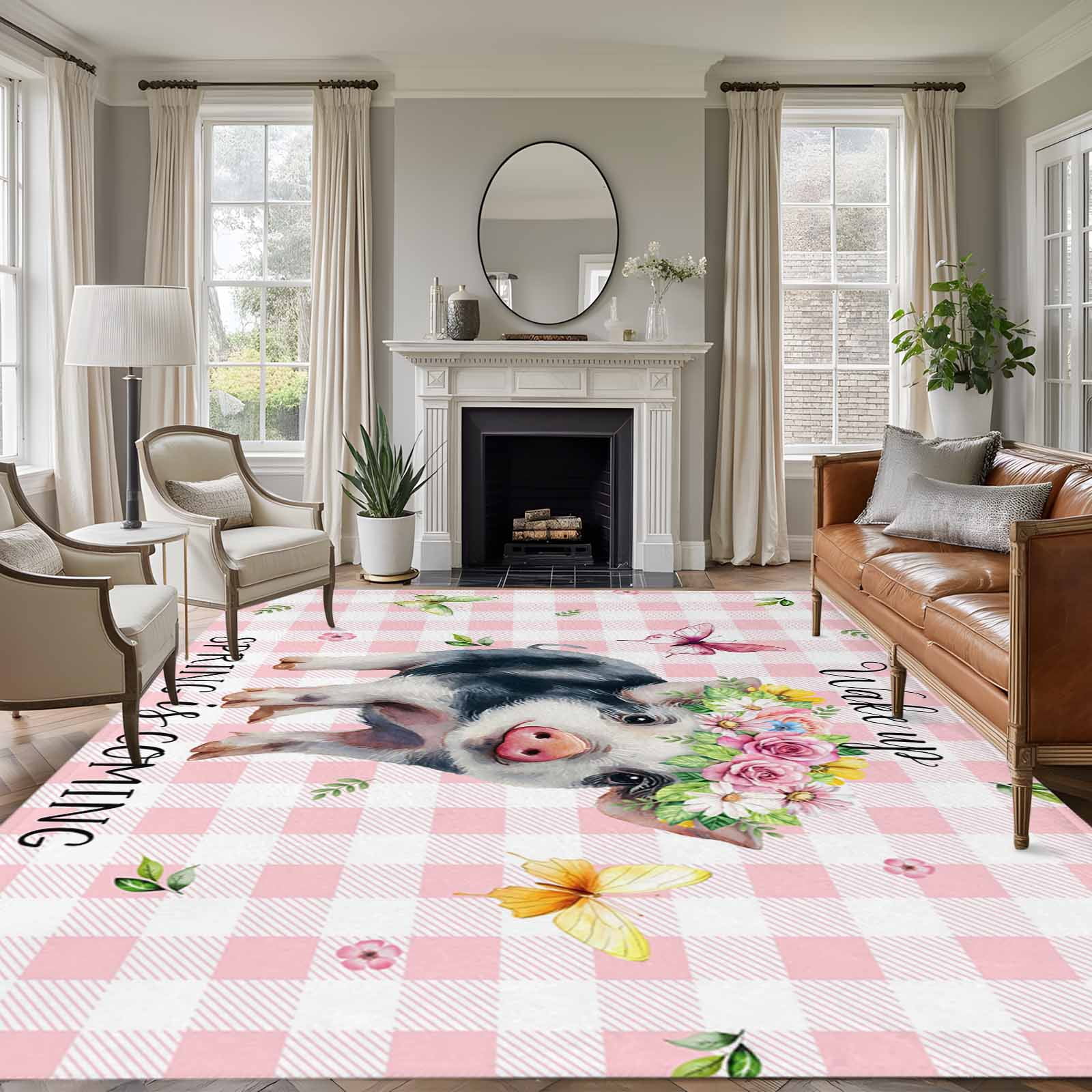 8x10 Area Rugs for Living Room, Spring Pig Non Slip Area Rugs for ...