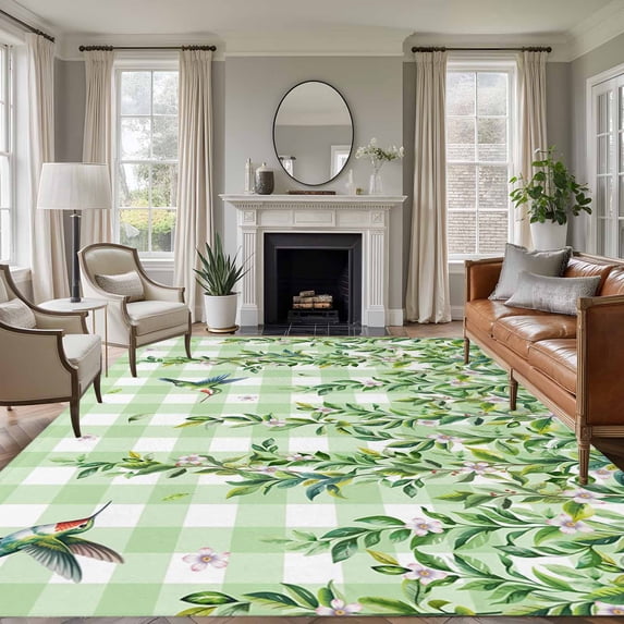 8x10 Area Rugs for Living Room, Spring Plants Non Slip Area Rugs for ...