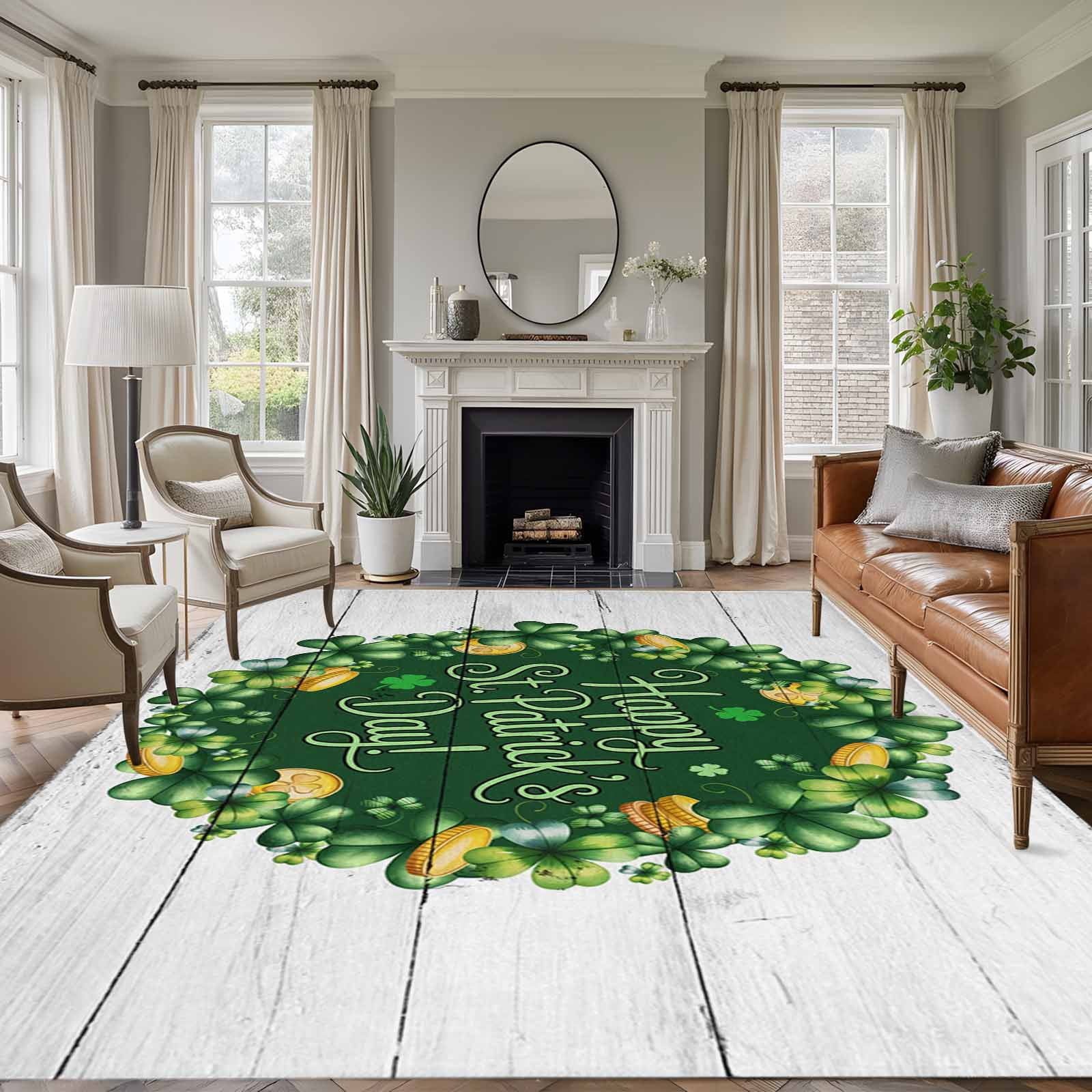 8x10 Area Rugs for Living Room, St Patricks Day Non Slip Area Rugs for ...