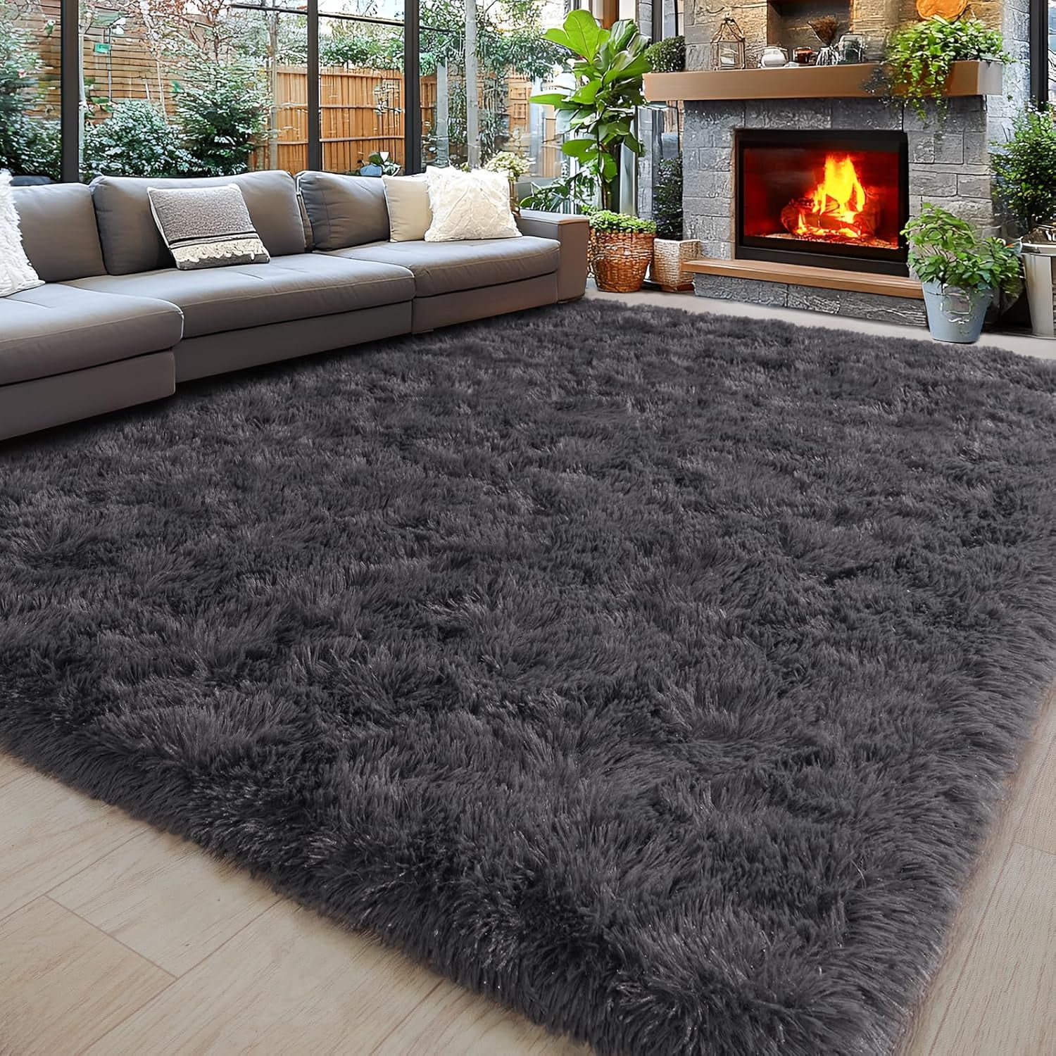 8x10 Area Rugs for Living Room, Ultra Soft Fluffy Large Shaggy Rug ...