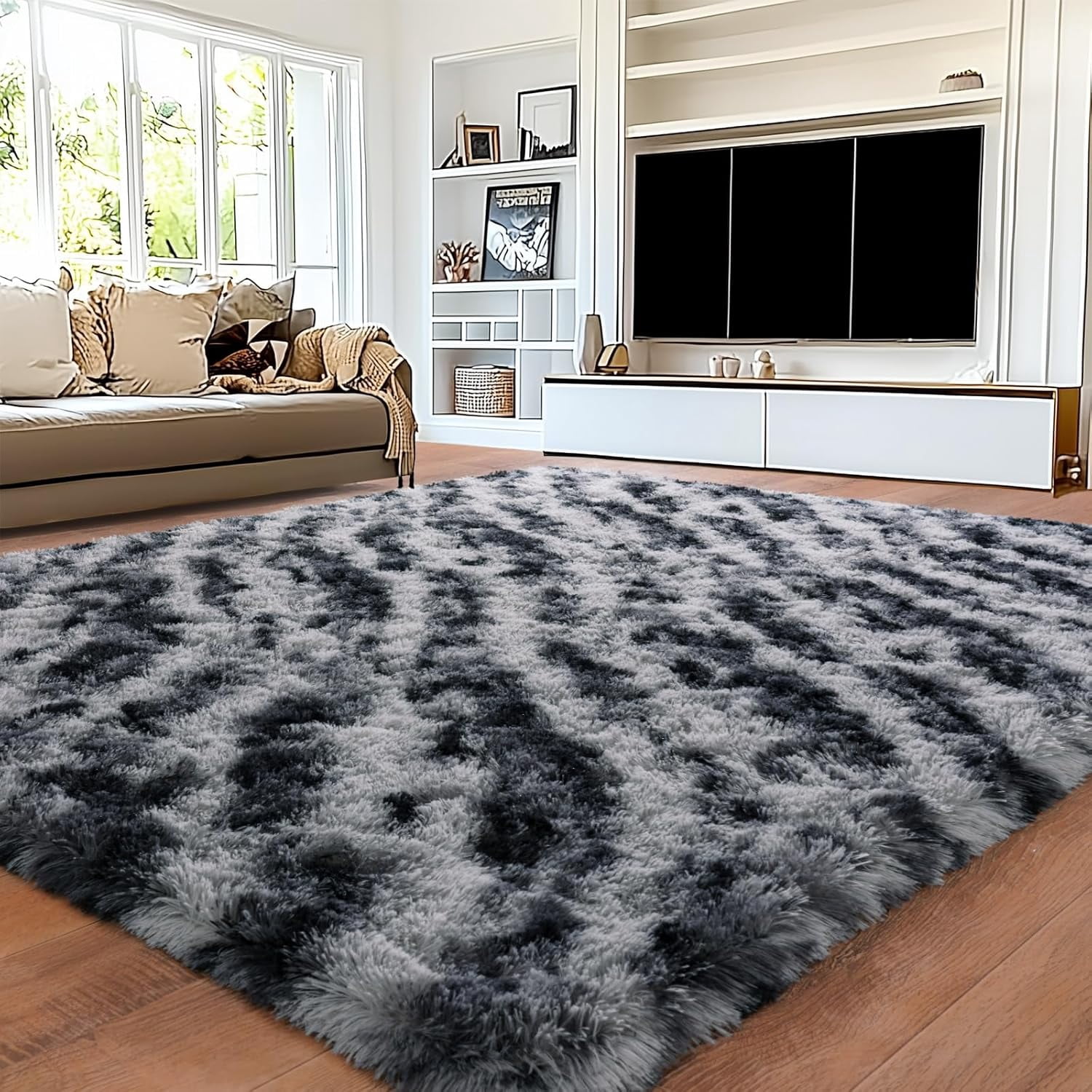8x10 Area Rugs for Living Room, Ultra Soft Fluffy Large Shaggy Rug ...