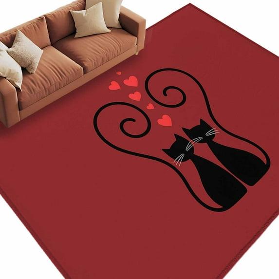 8x10 Area Rugs for Living Room, Valentine's Day Non Slip Area Rugs for ...