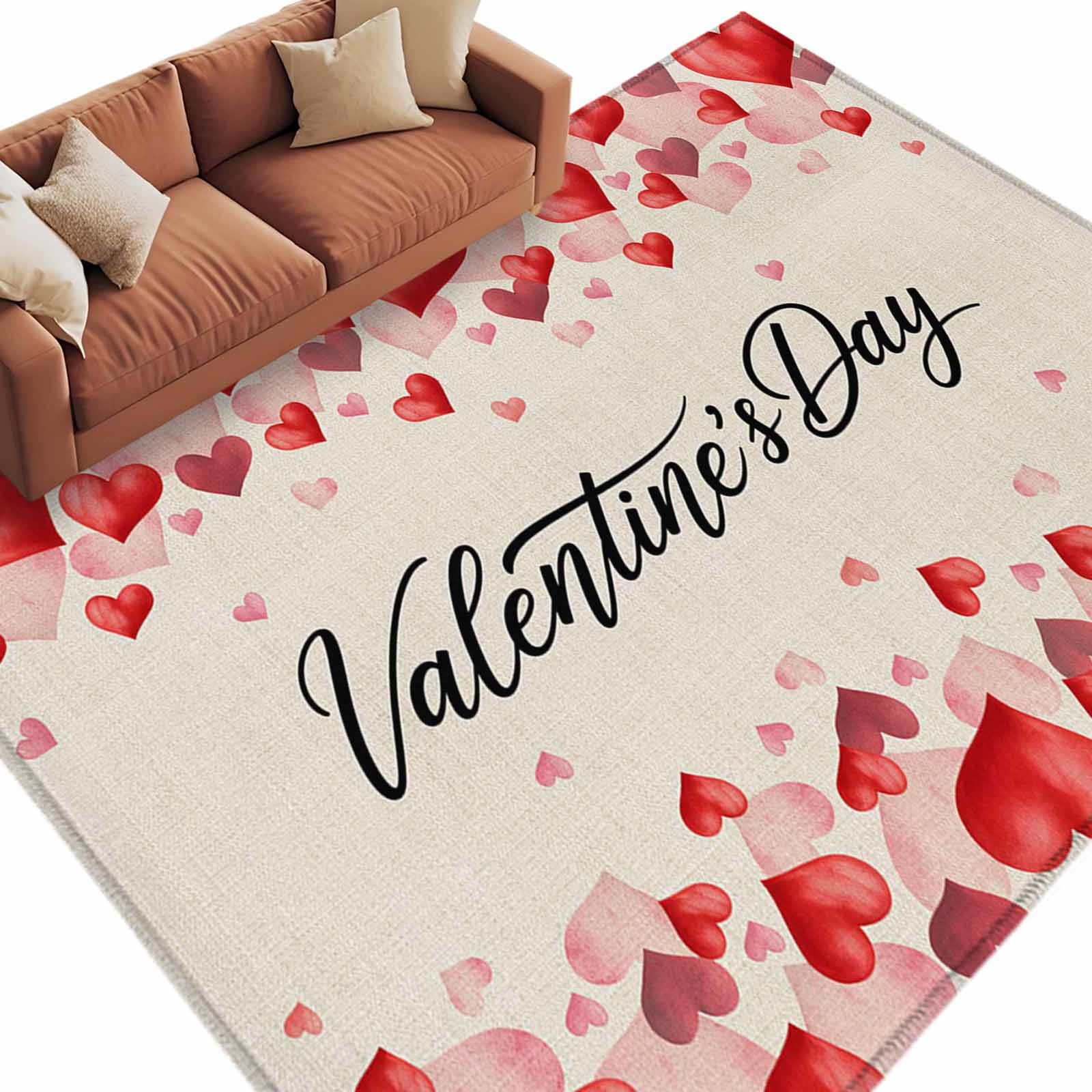 8x10 Area Rugs for Living Room, Valentine's Day Non Slip Area Rugs for ...