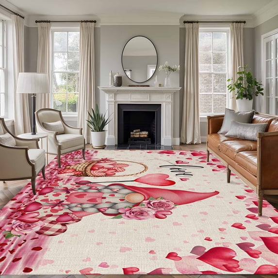8x10 Area Rugs for Living Room, Valentine's Day Non Slip Area Rugs for ...