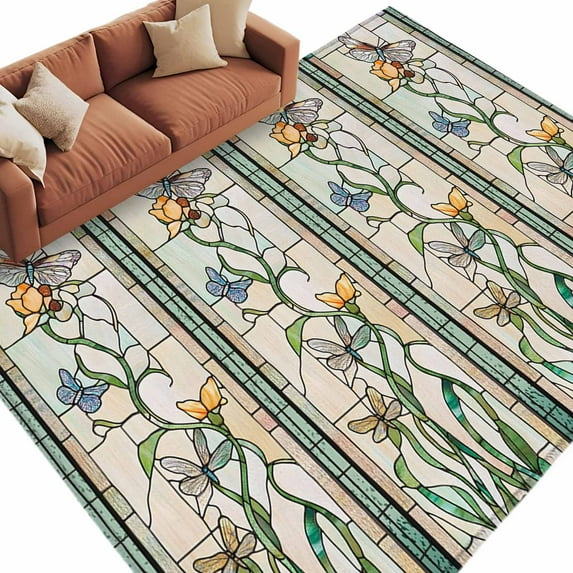 8x10 Area Rugs for Living Room, Vintage Floral Non Slip Area Rugs for ...