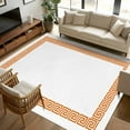 8x10 Area Rugs, Orange Geometric Non-Skid Rubber Backing Large ...