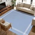 8x10 Area Rugs, Pure Light Blue Non-Skid Rubber Backing Large Rectangle ...