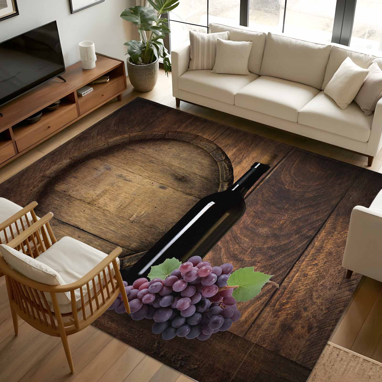 8x10 Area Rugs, Red Wine Non-Skid Rubber Backing Large Rectangle Rugs ...