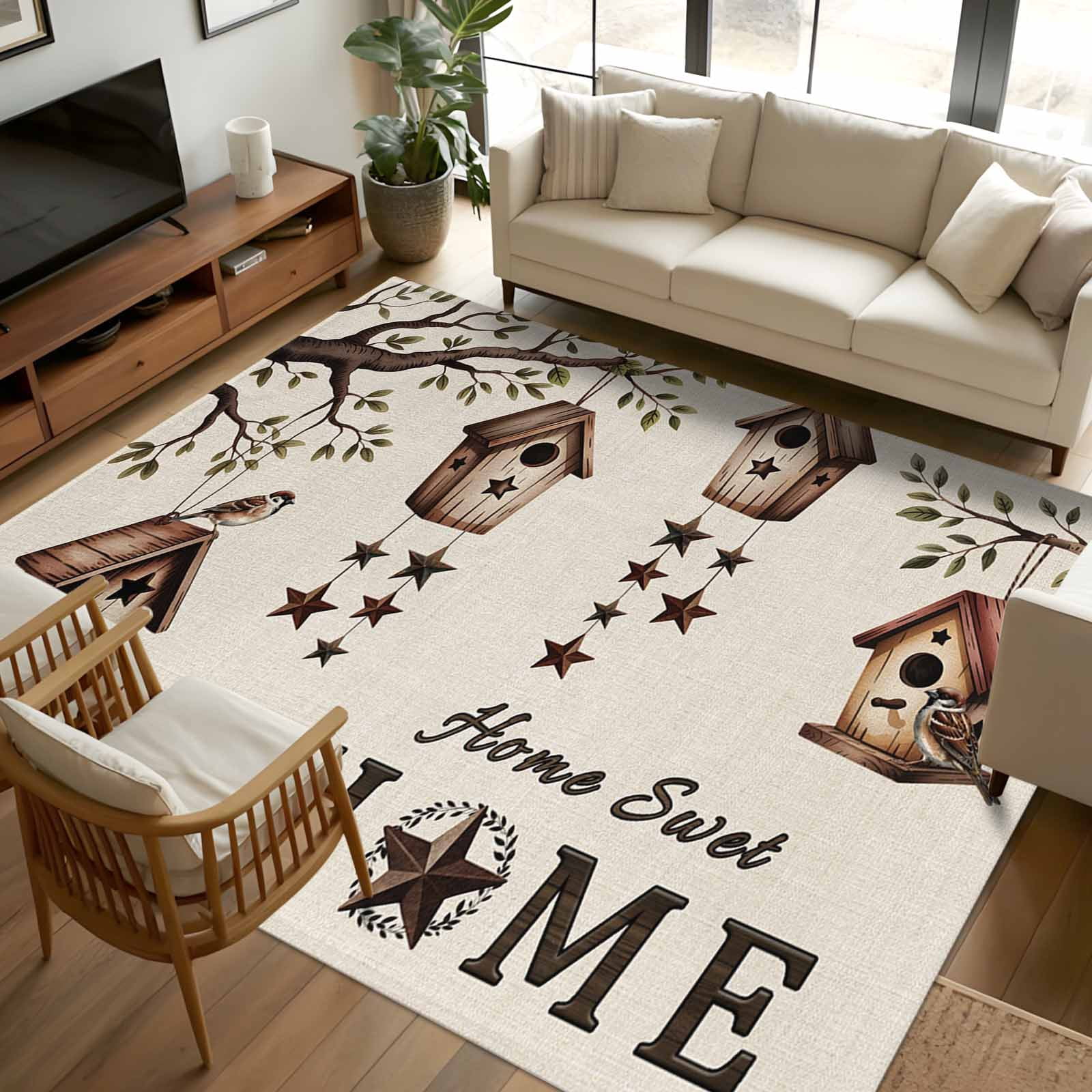 8x10 Area Rugs, Sweet Home Non-Skid Rubber Backing Large Rectangle Rugs ...