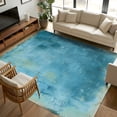 8x10 Area Rugs, Teal Blue Non-Skid Rubber Backing Large Rectangle Rugs ...