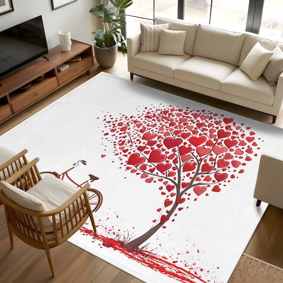 8x10 Area Rugs, Valentine's Day Non-Skid Rubber Backing Large Rectangle ...