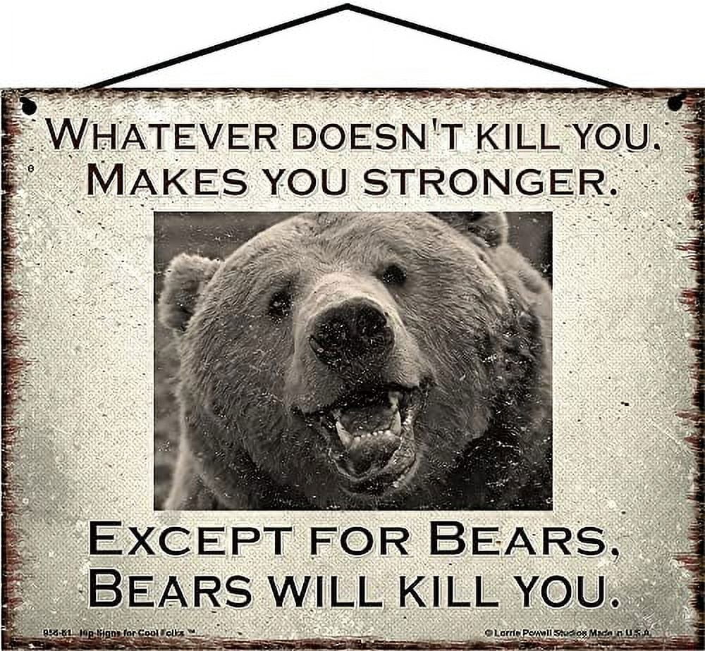 8x10 Bear Warning Sign Vintage Style - Humorous Home Decor with ...