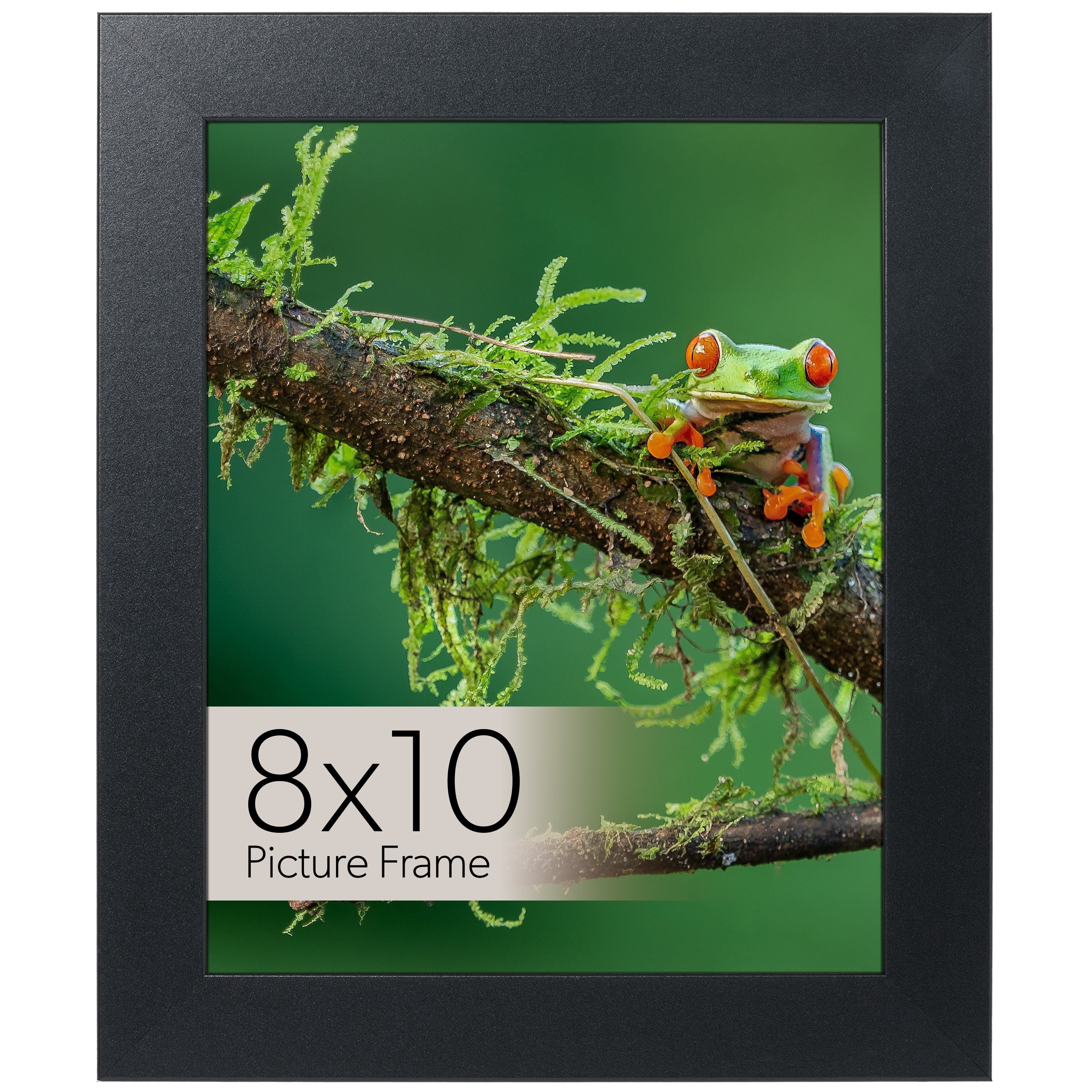 8x10 Black Picture Frame for Tabletop Display with Clear Glass, Easel ...