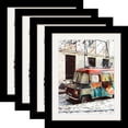8x10 Black Picture Frames Nature Solid Wood 4 Pack for Wall Mounting ...