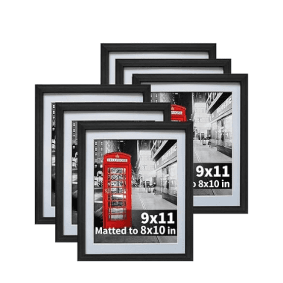 8x10 Black Picture Frames with Mat for Wall or Table Top Decoration ...