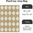 8x10 Checkered Area Rugs for Living Room Brown Machine Washable Large ...
