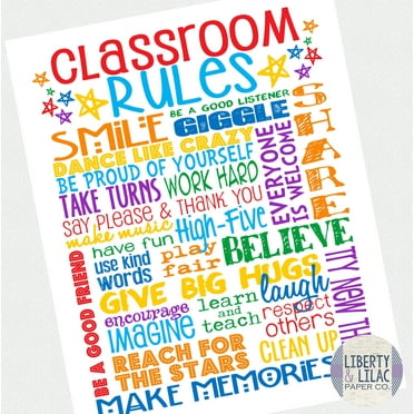 WaaHome 12"x18" Welcome & Rules Classroom Posters, Inspirational School ...
