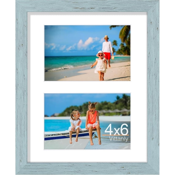 8x10 Collage Picture Frame, Displays 2Pcs 4x6 Pictures with Mat, 4x6 ...