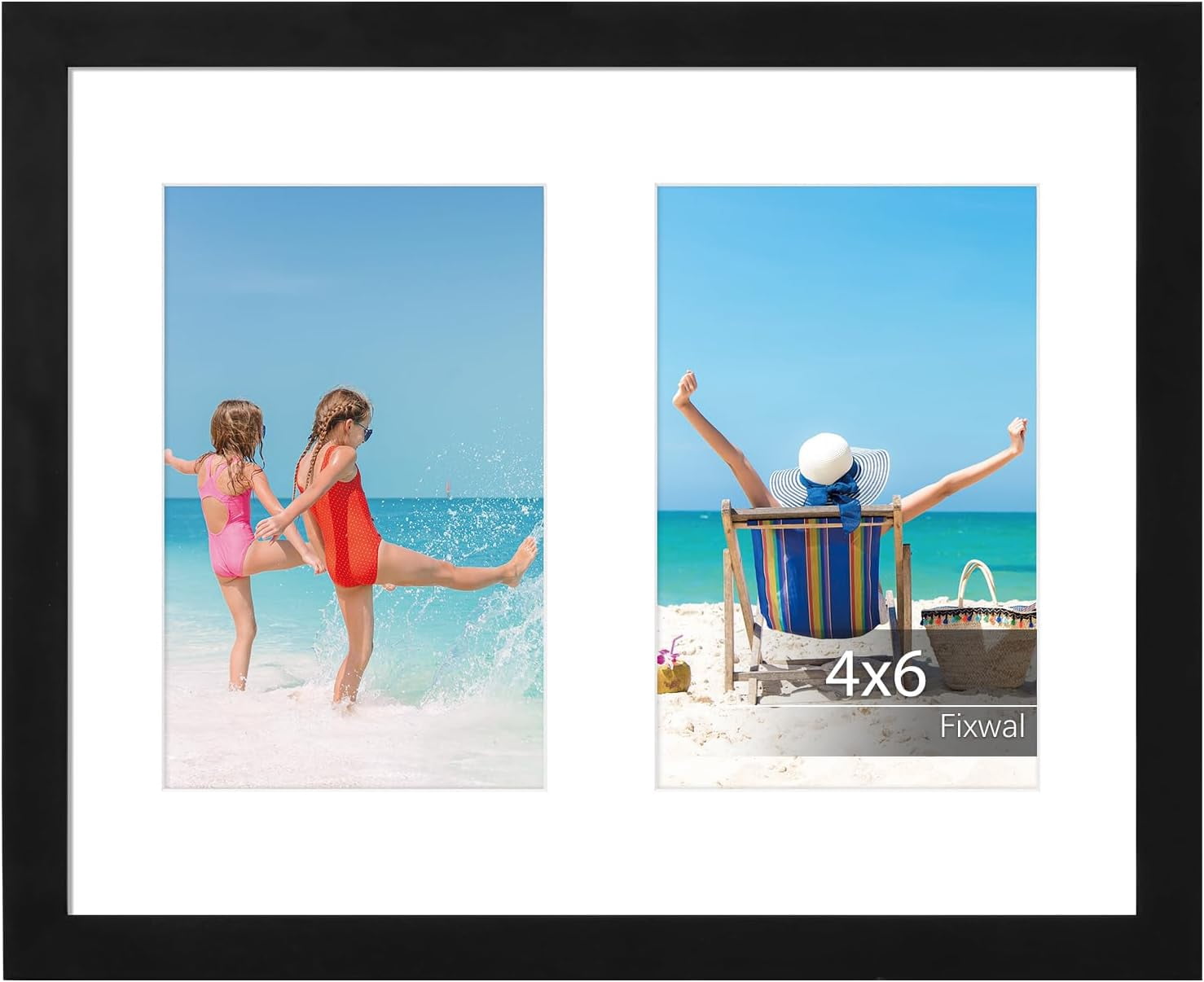 8x10 Collage Picture Frame with Two Openings for Displaying 4x6 ...