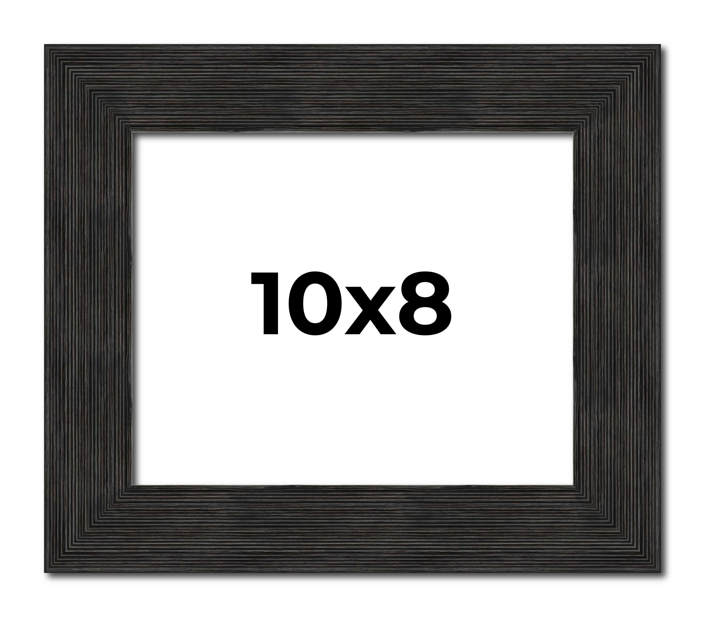 8x10 Contemporary Black Picture Frame - UV Acrylic, Foam Board Backing ...