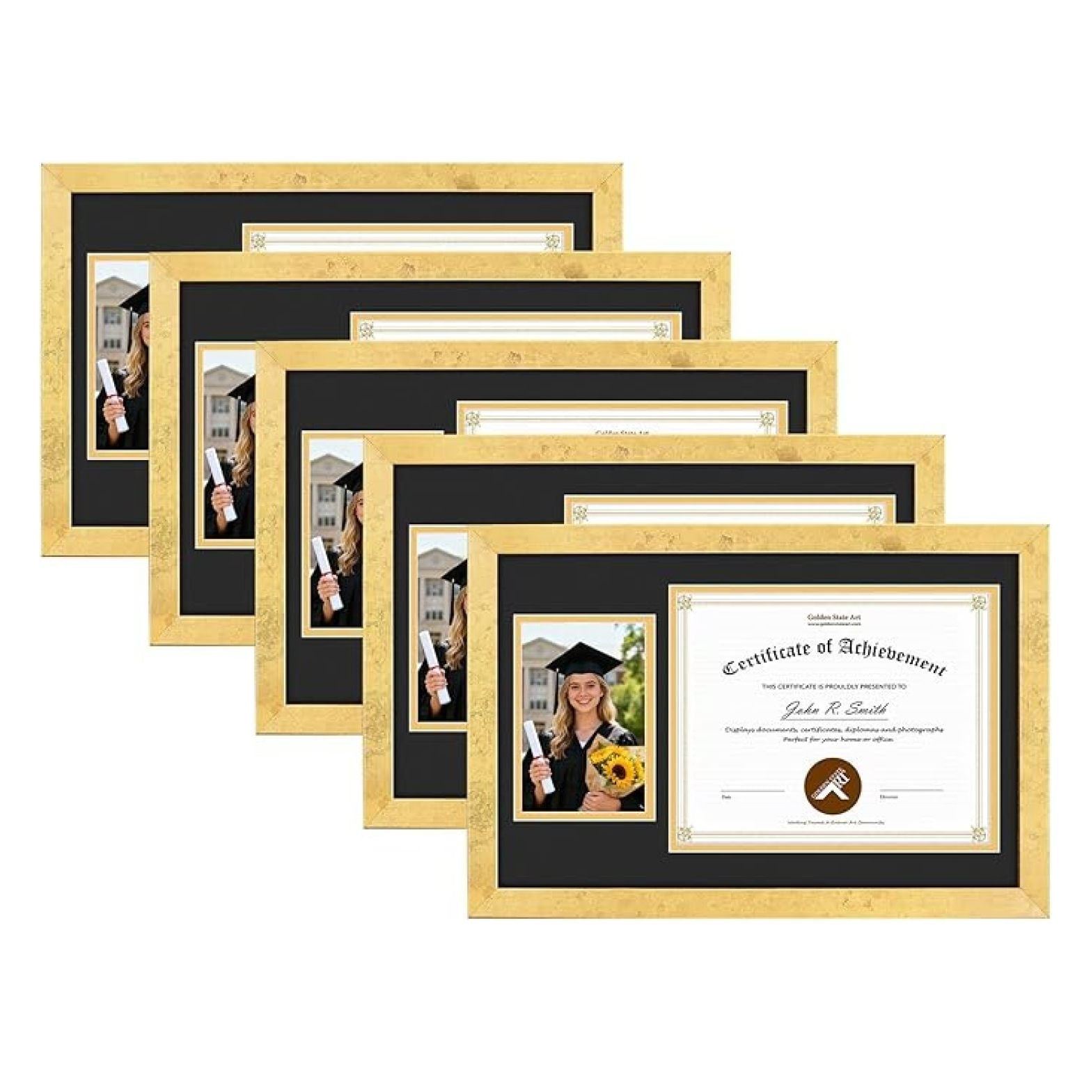 8x10 Diploma Frame and 4x6 Picture, Solid Wood Certificate Frame with ...