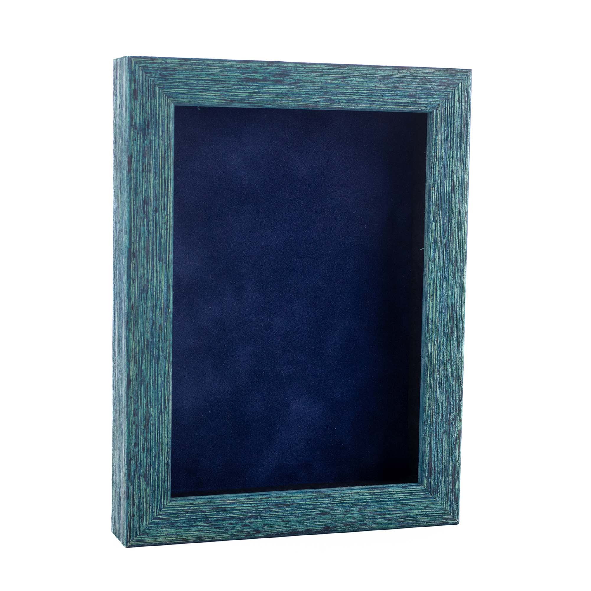 8x10 Distressed Blue Shadowbox Frame - Interior Size 8x10 with 1 ...
