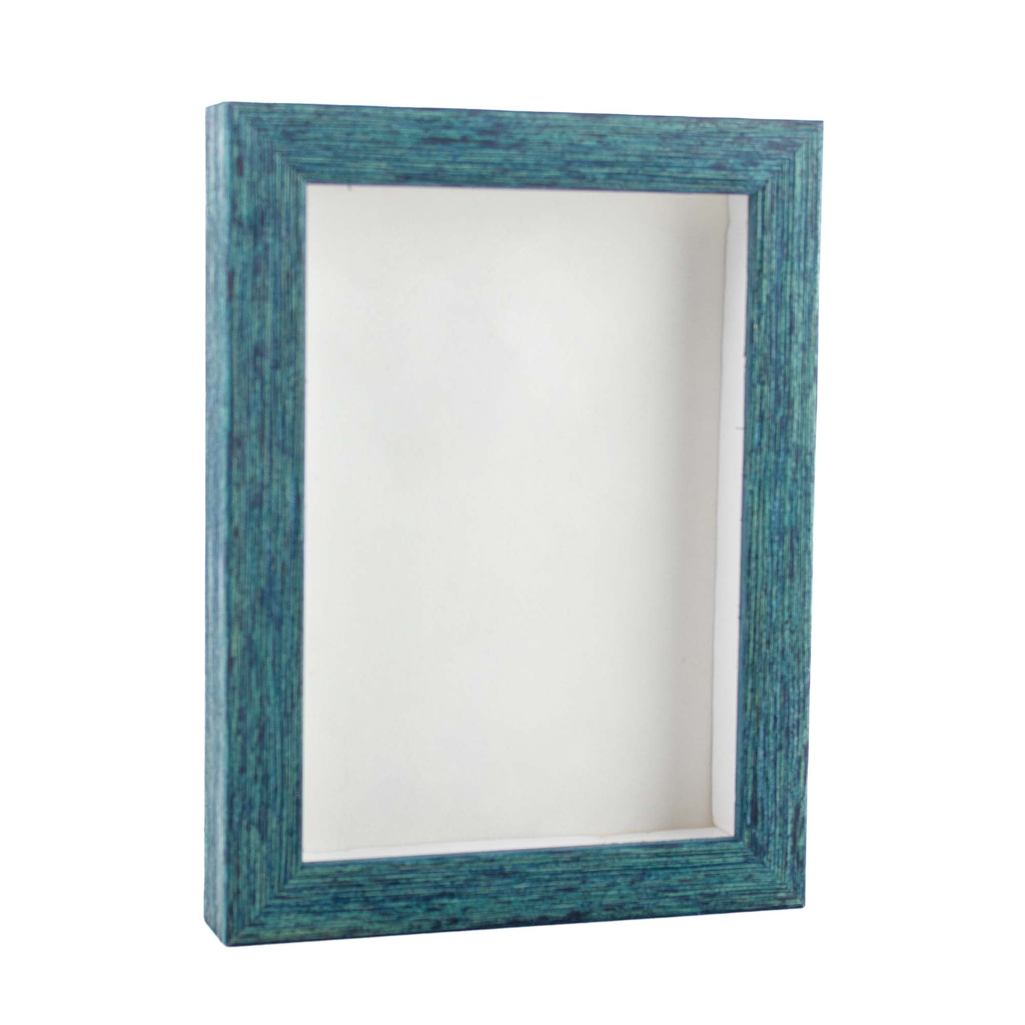 8x10 Distressed Blue Shadowbox Frame - Interior Size 8x10 with 1 ...
