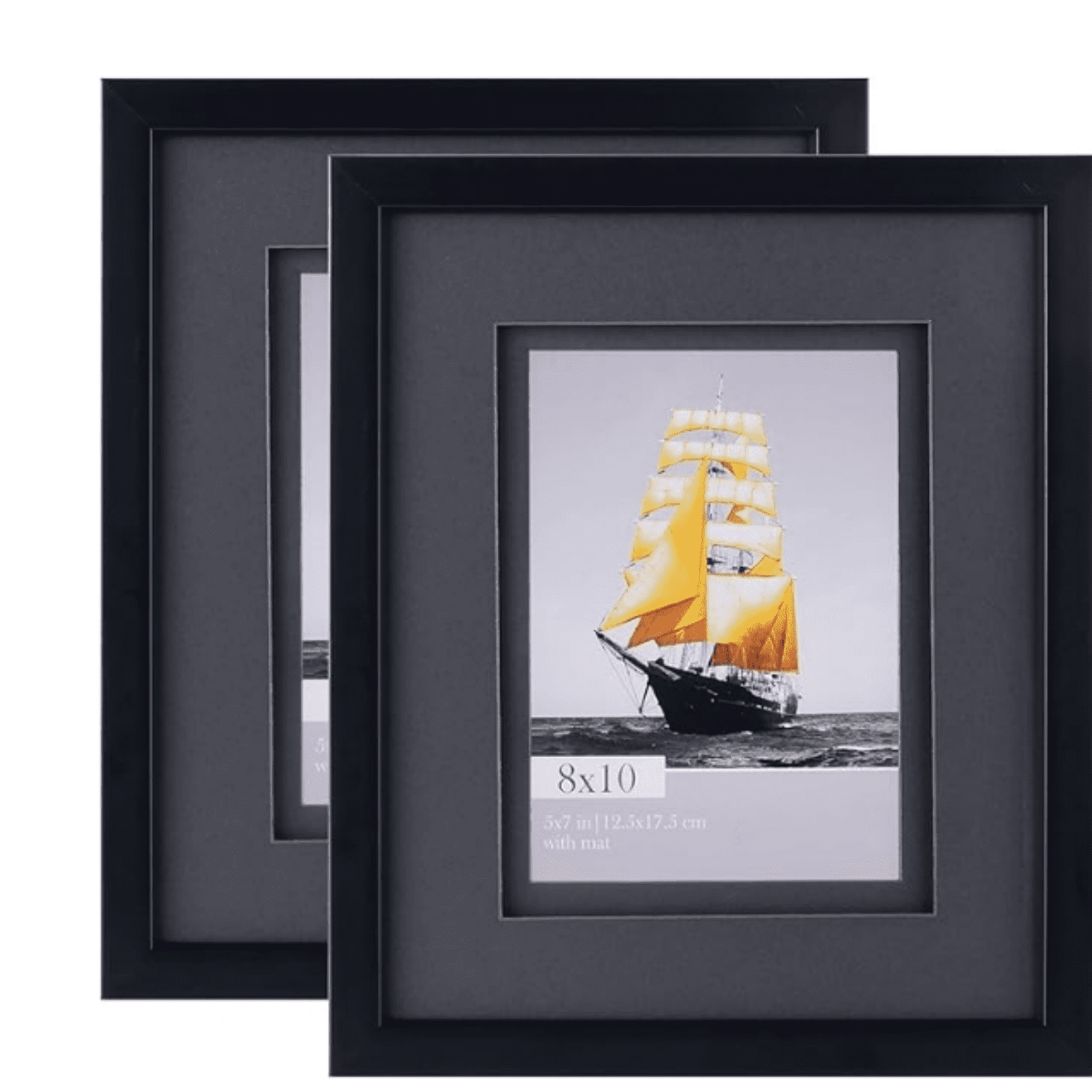 8x10 Double Floating Mat Picture Frame Set of 2, Display Picture 5x7 ...
