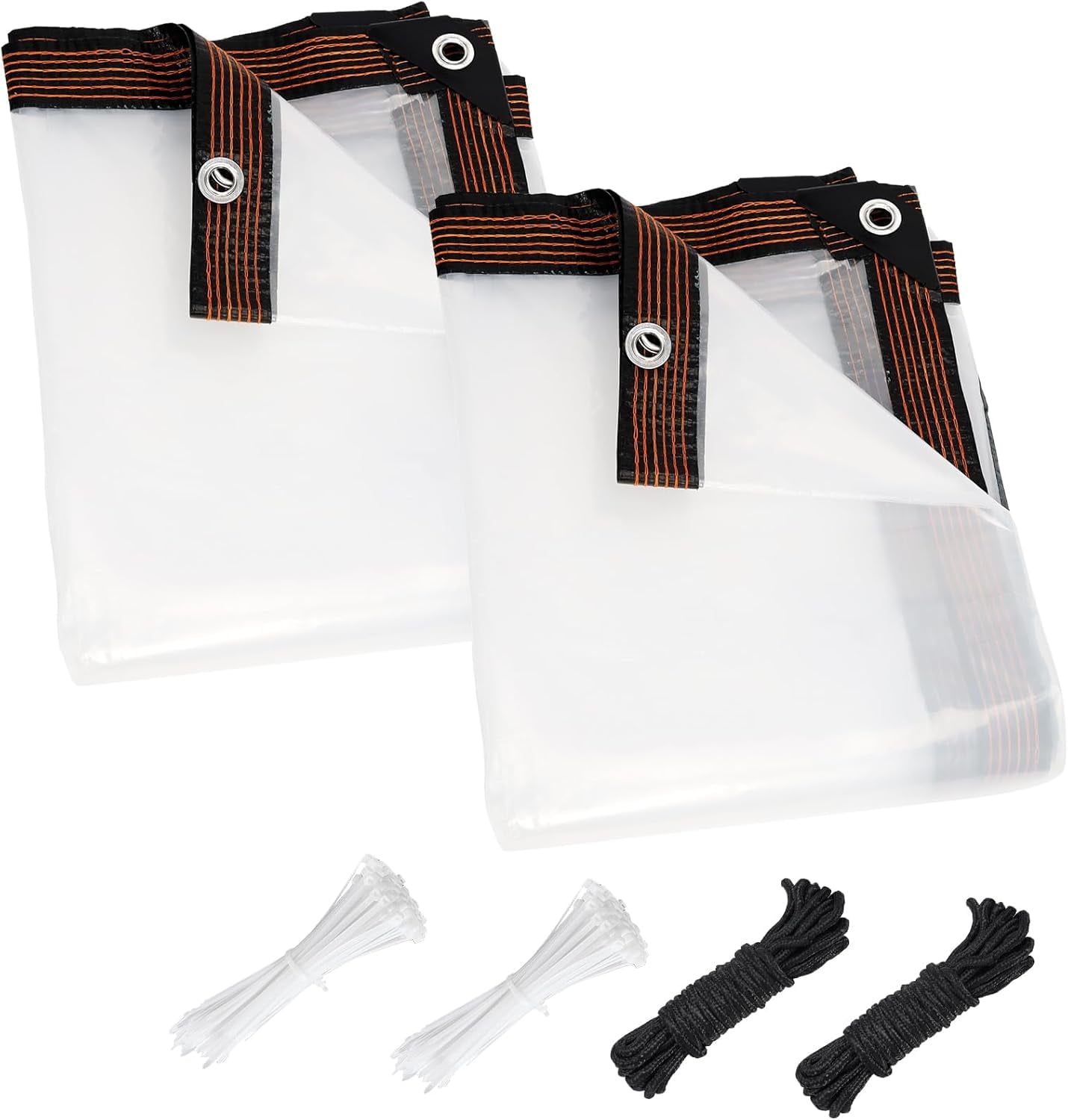 8x10 FT Clear Waterproof Tarps Heavy Duty Outdoor Garden Rainproof ...