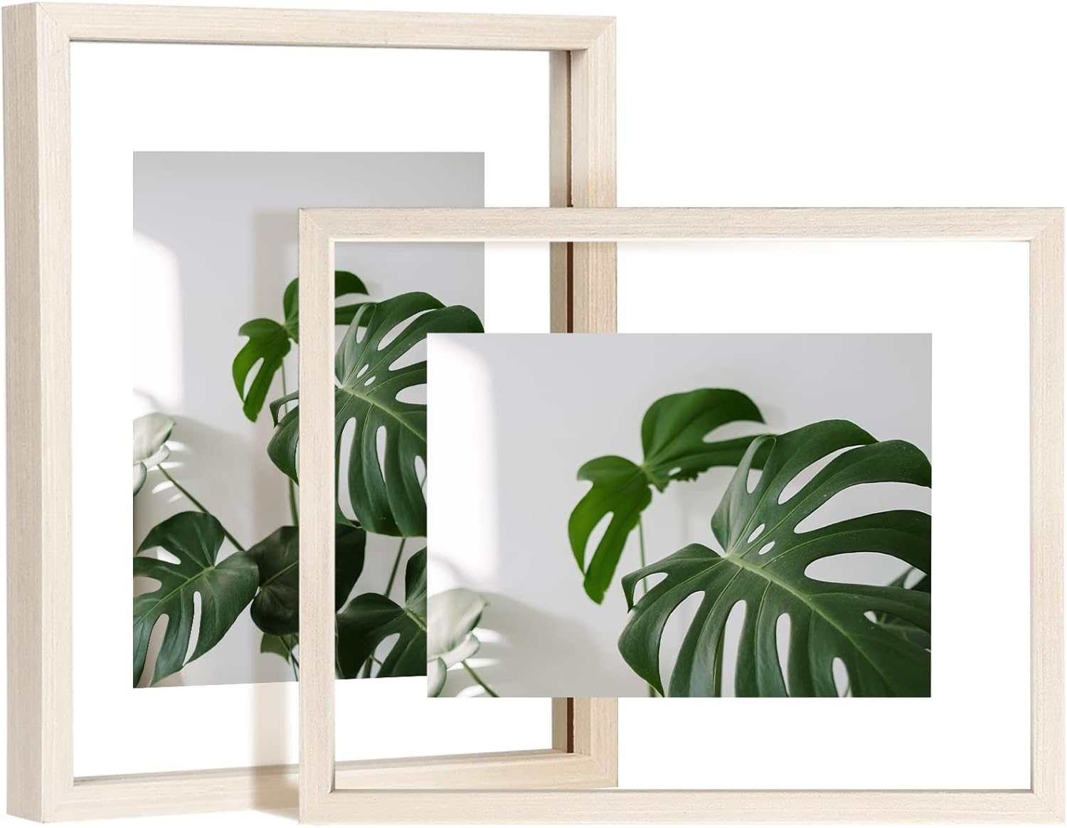 8x10 Floating Frames Set of 2, Double Plexiglass Picture Frame, Made of ...