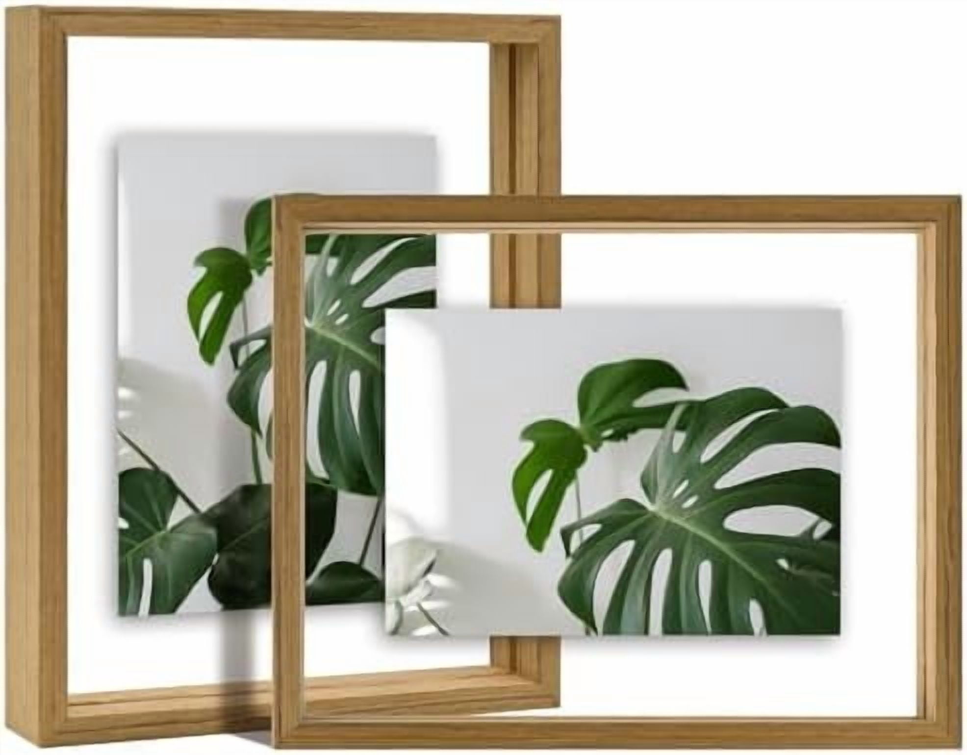 8x10 Floating Frames Set of 2, Double Plexiglass Picture Frame, Made of ...