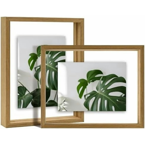 8x10 Floating Frames Set of 2, Double Plexiglass Picture Frame, Made of ...