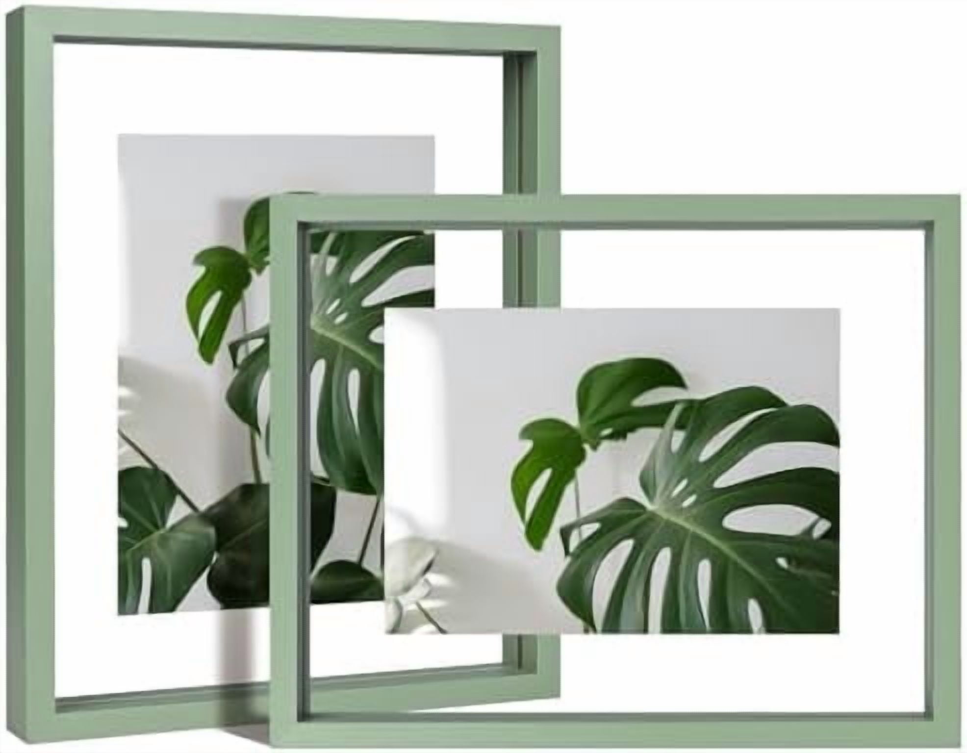 8x10 Floating Frames Set of 2, Double Plexiglass Picture Frame, Made of ...