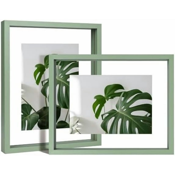 8x10 Floating Frames Set of 2, Double Plexiglass Picture Frame, Made of ...