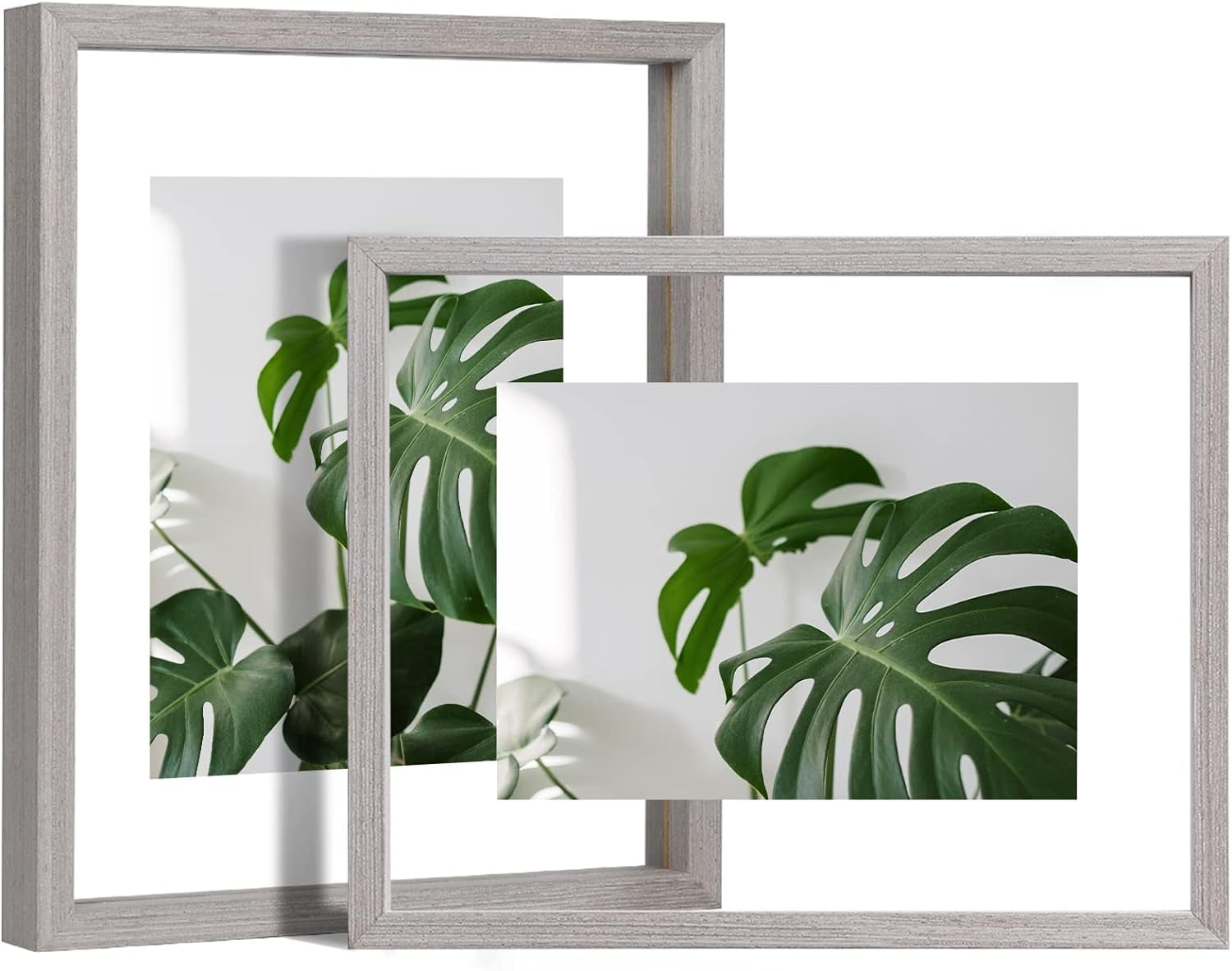 8x10 Floating Frames Set of 2, Double Plexiglass Picture Frame, Made of ...