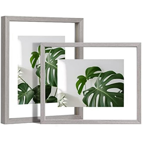 8x10 Floating Frames Set of 2, Double Plexiglass Picture Frame, Made of ...
