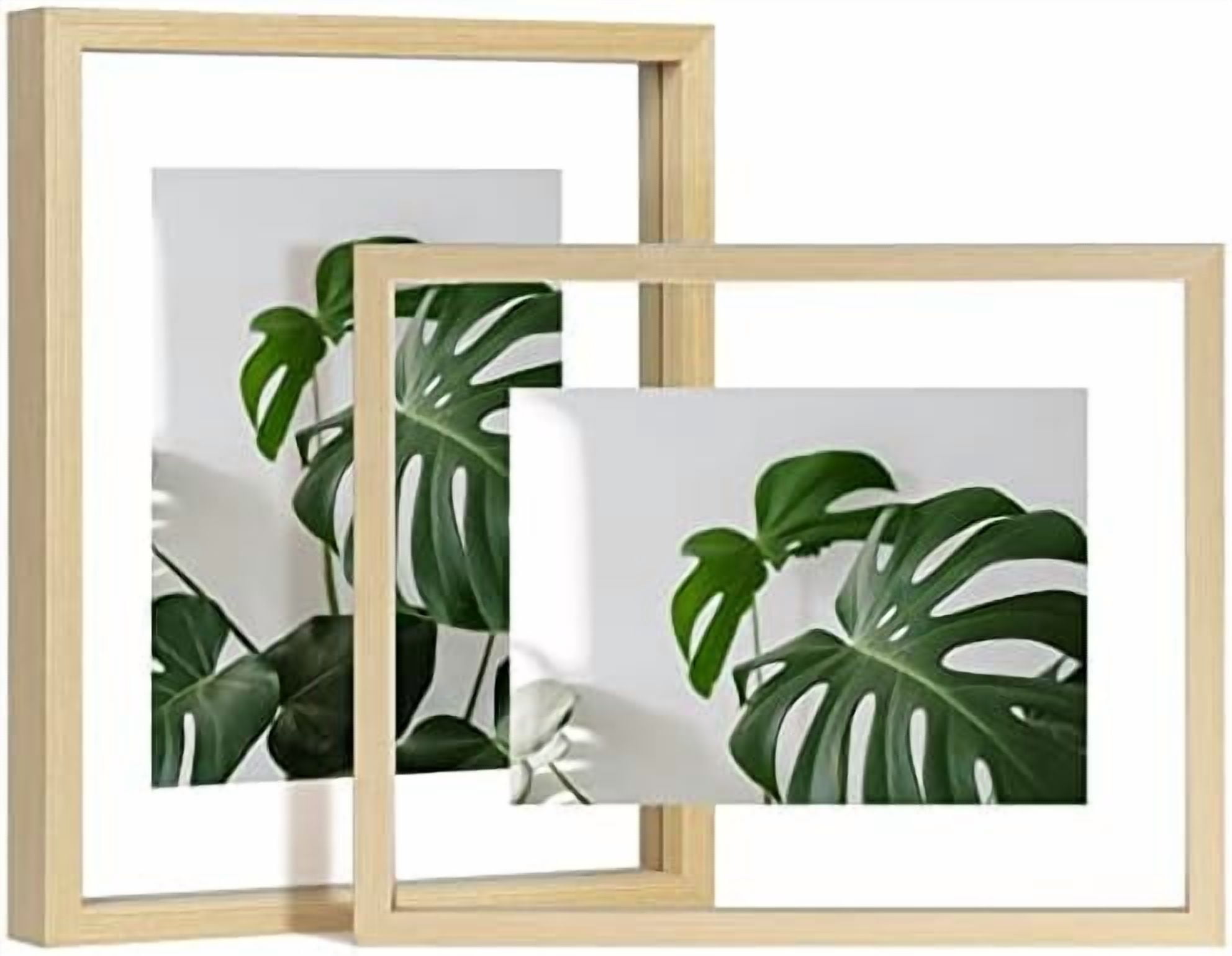 8x10 Floating Frames Set of 2, Double Plexiglass Picture Frame, Made of ...