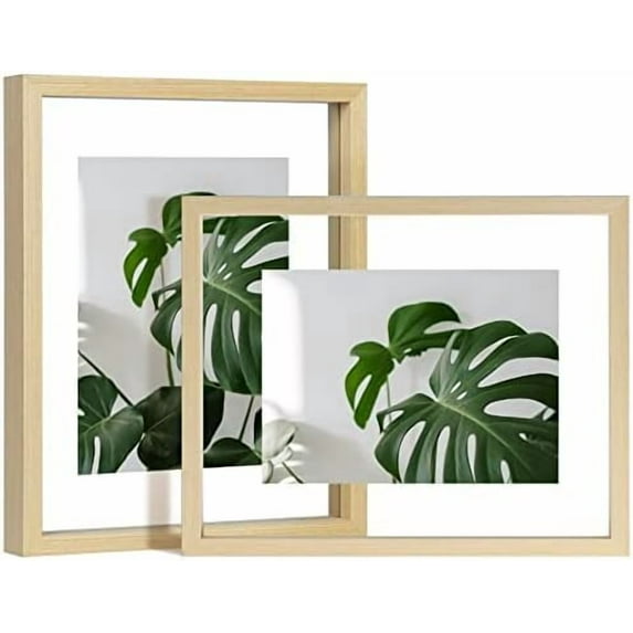 8x10 Floating Frames Set of 2, Double Plexiglass Picture Frame, Made of ...