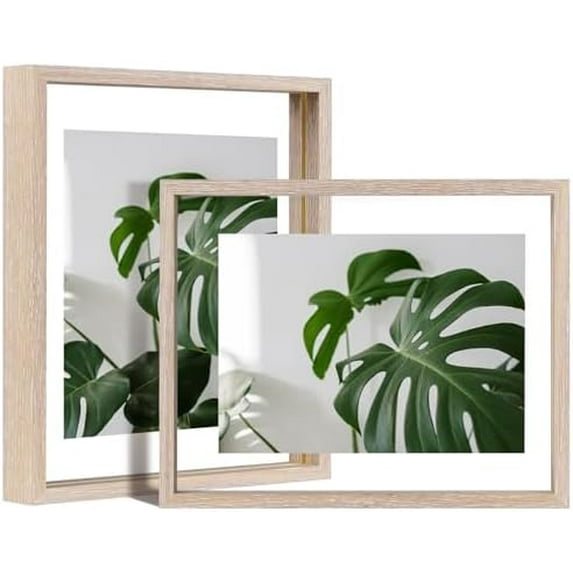 8x10 Floating Frames Set of 2, Double Plexiglass Picture Frame, Made of ...