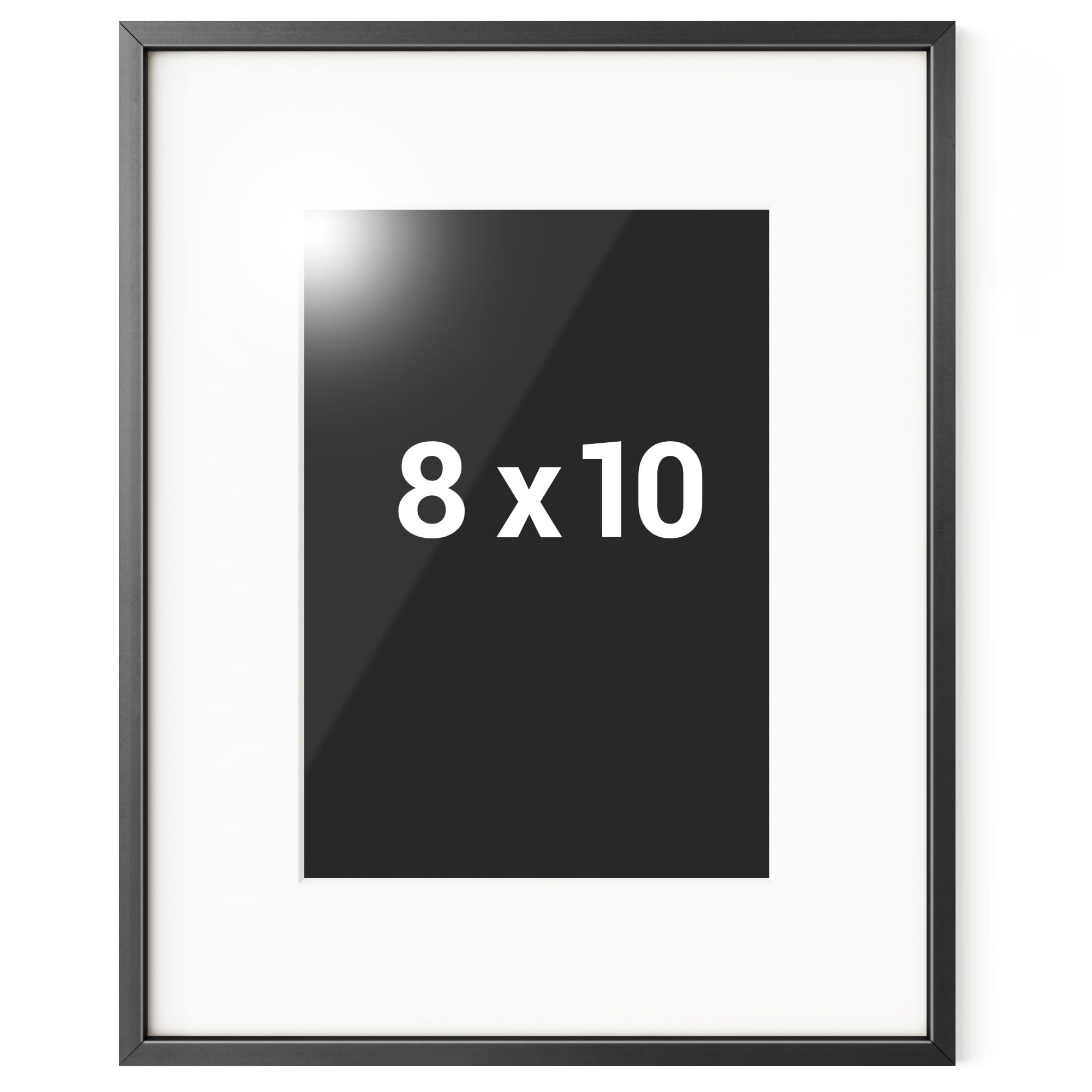 8x10 Frame Black, Metal Photo Frame with Removable 5x7 Mat, Wall ...